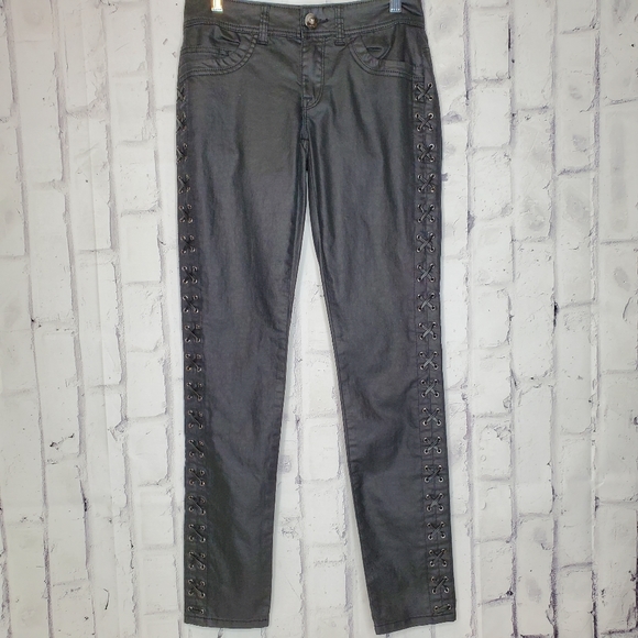 Cache | Pants & Jumpsuits | Cache Skinny Lace Up Pants | Poshmark